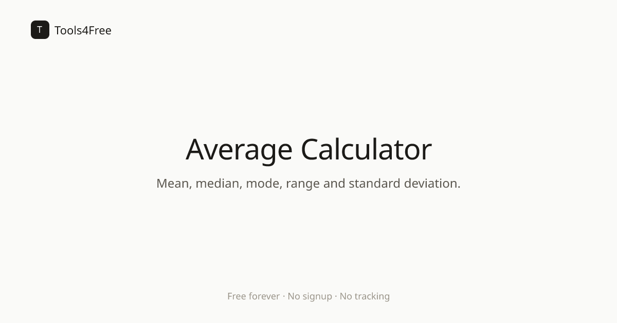 Average Calculator — Mean, Median, Mode | Free